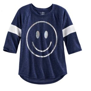 SO | Shirts & Tops | Girls So Smiley Face Tee 78 | Poshmark